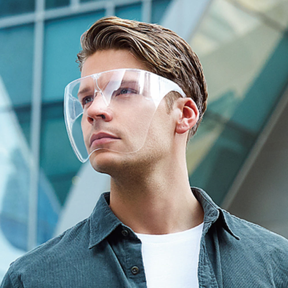 BUFFTEE Protective Blue Transparent Face Shield Glasses & Eye shield ...